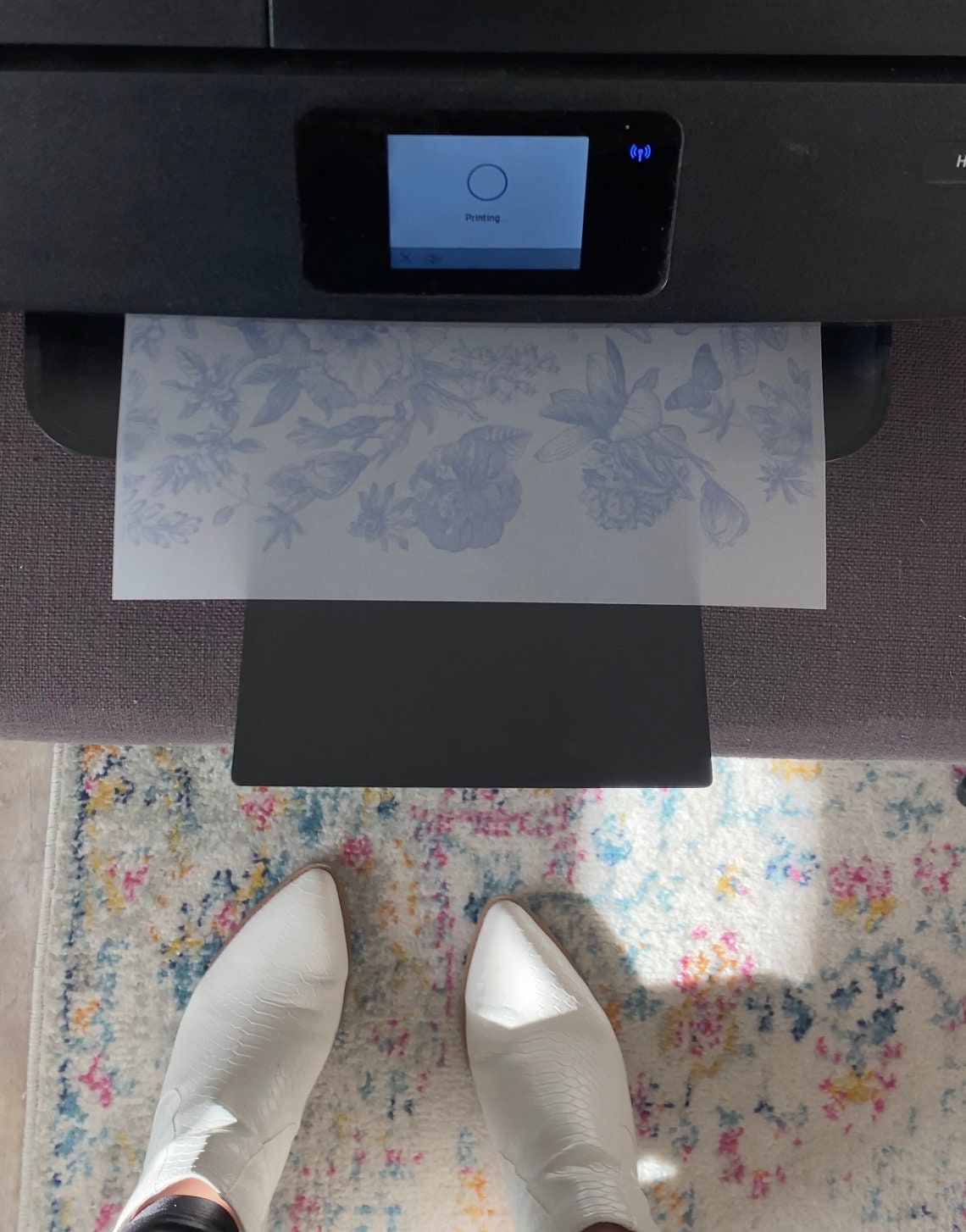 Printable Wedding Vellum Wrap Dusty Blue Toile DIY 5x7 - Etsy