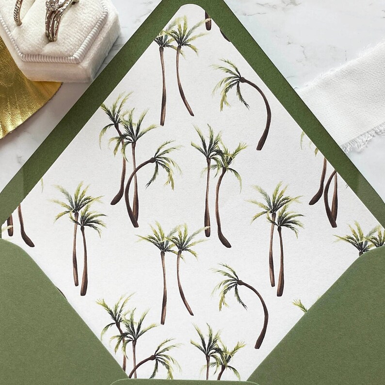Printable Palm Tree A7 Envelope Liner - Tropical Palm Tree Theme | DIY ...
