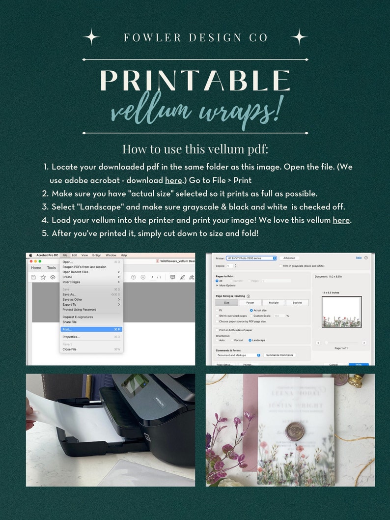 Printable Wedding Vellum Wrap Dusty Blue Toile DIY 5x7 - Etsy