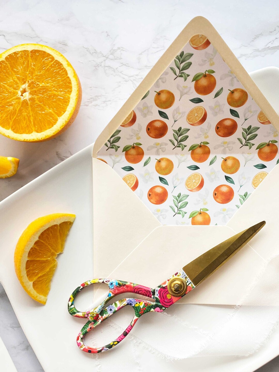 Printable Citrus A7 Envelope Liner - Oranges and Citrus Theme Pattern ...