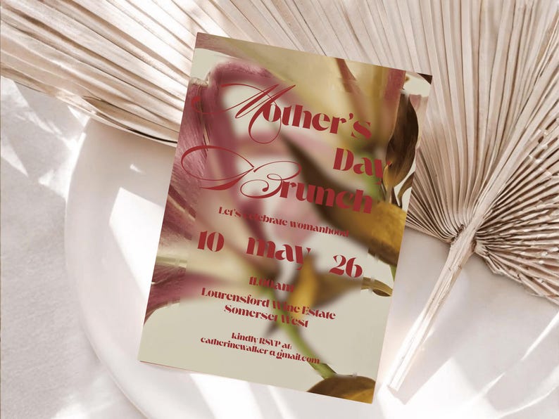 Floral Blur Mother's Day Brunch Invitation Template Bundle | Editable ...
