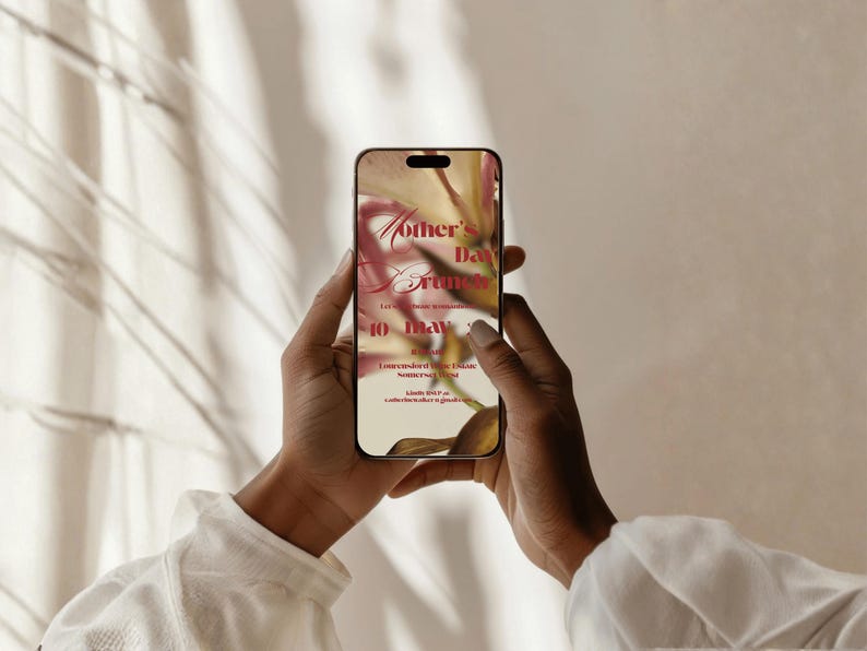 Floral Blur Mother's Day Brunch Invitation Template Bundle | Editable ...