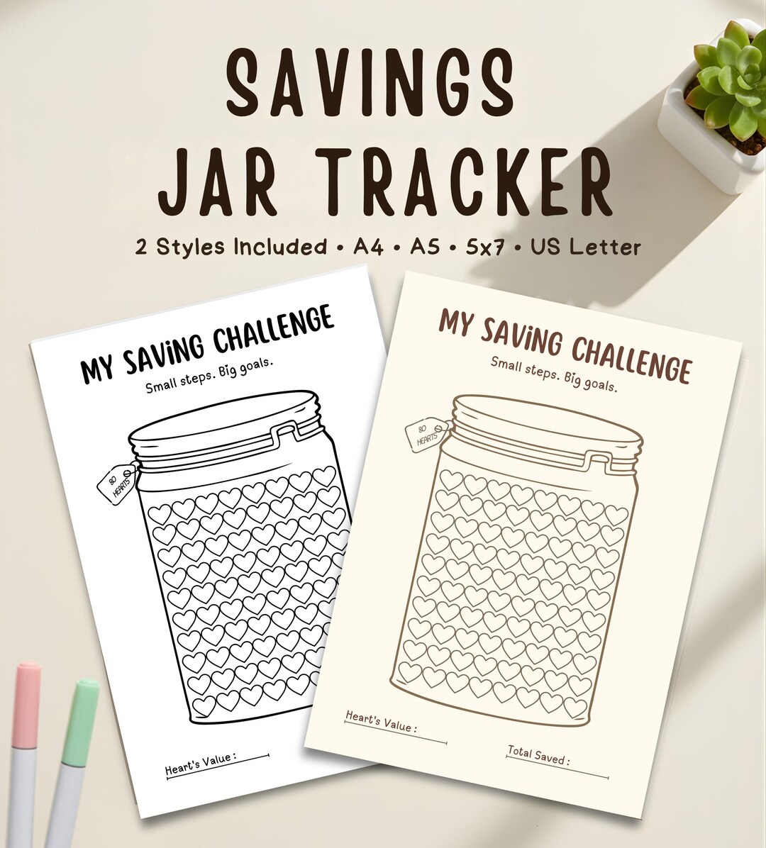Coloring Savings Jar Challenge Printable for Budget Binder and ...