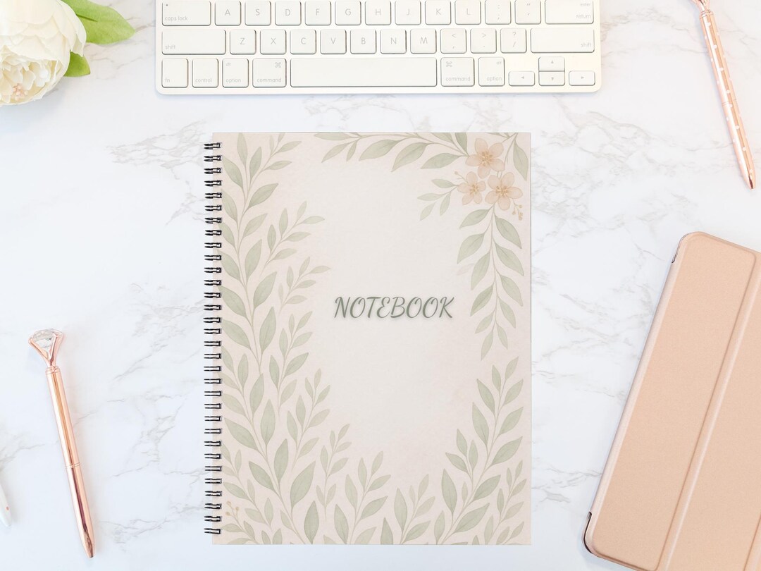 Printable Botanical Notebook Cover | Lined, Dotted and Blank Pages ...