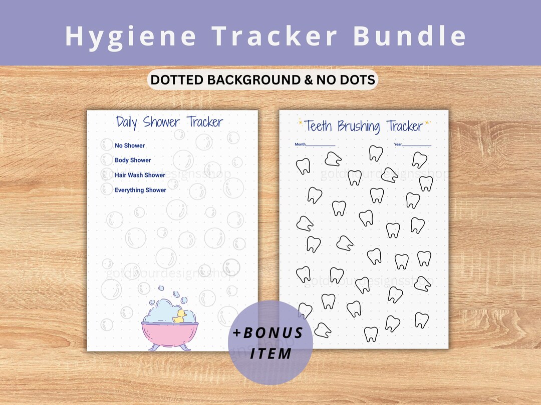 Daily Hygiene Tracker Bundle, Printable Kids Habit Tracker, Editable A5 ...