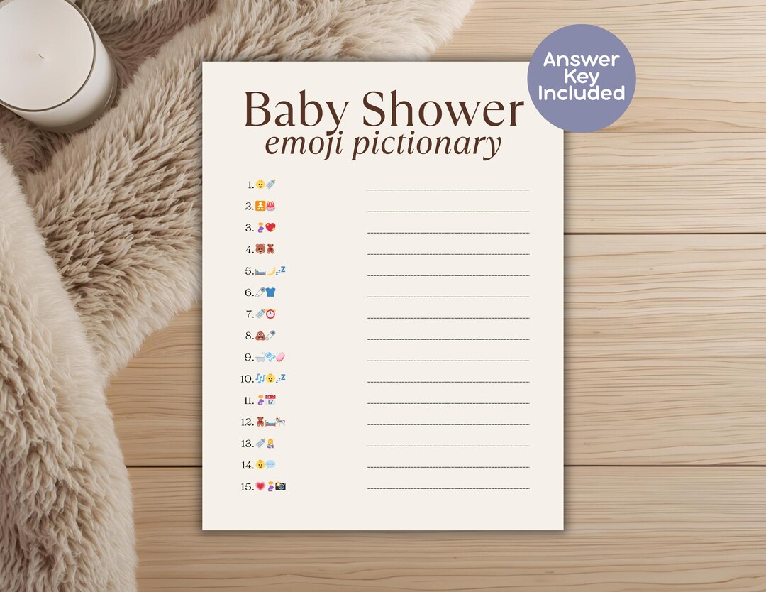 Juego Pictionary de Emojis para Baby Shower, Plantilla Canva para Baby ...