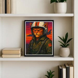 Cat Pilot, Fighter Jet Pilot, Fighter Jet, Cat Hero, Poster Print ...