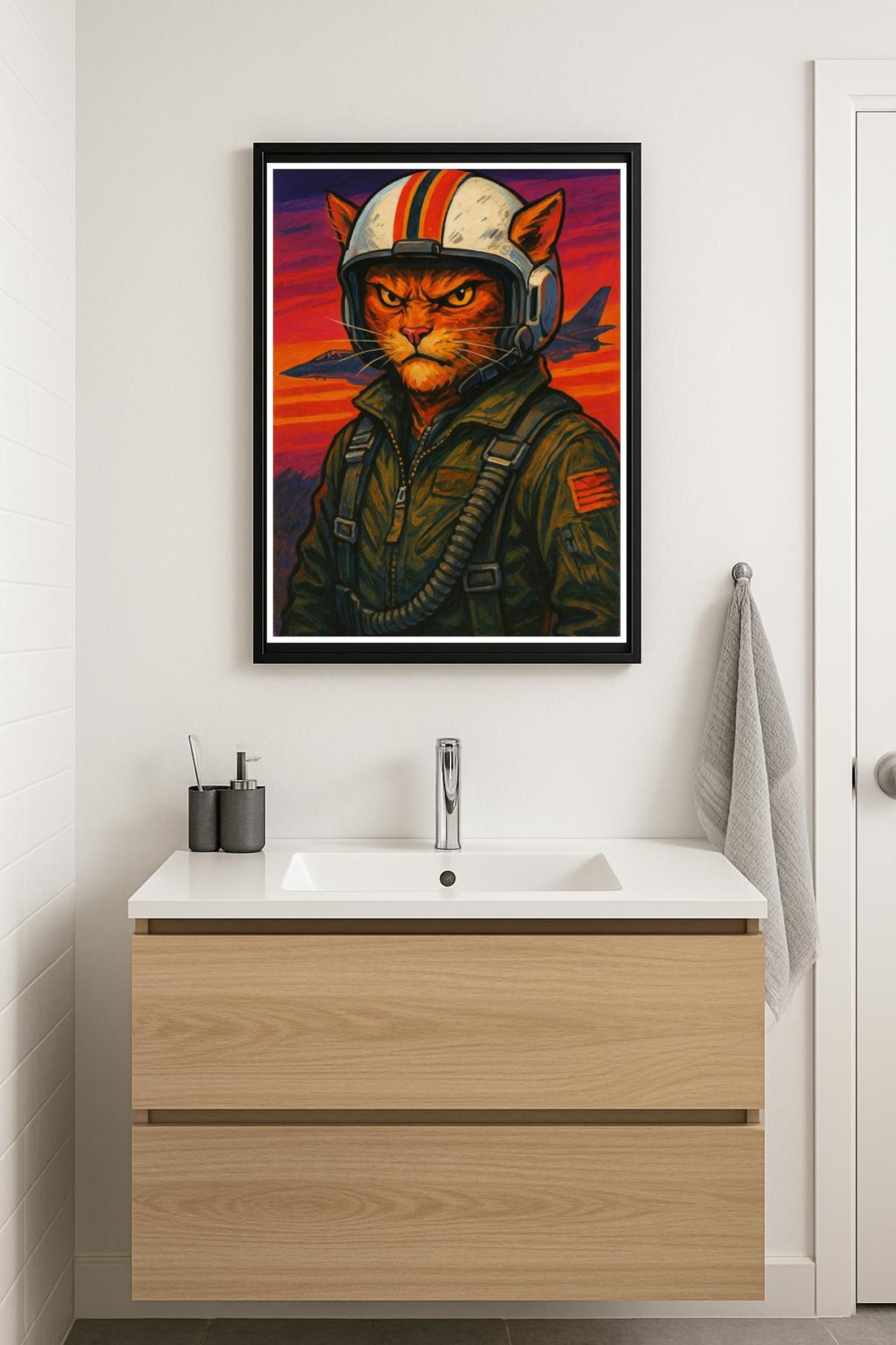Cat Pilot, Fighter Jet Pilot, Fighter Jet, Cat Hero, Poster Print ...
