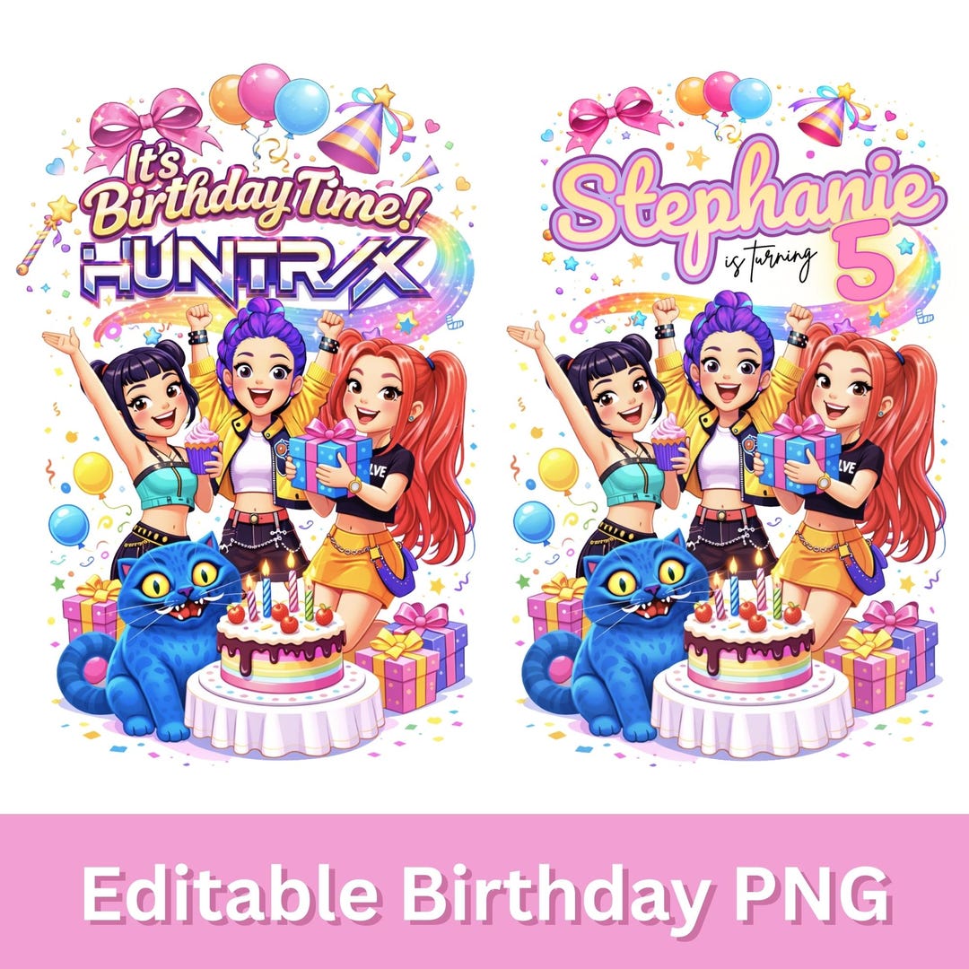 KPOP Huntrix PNG Design for Birthday – Kawaii Sticker for Gifts ...
