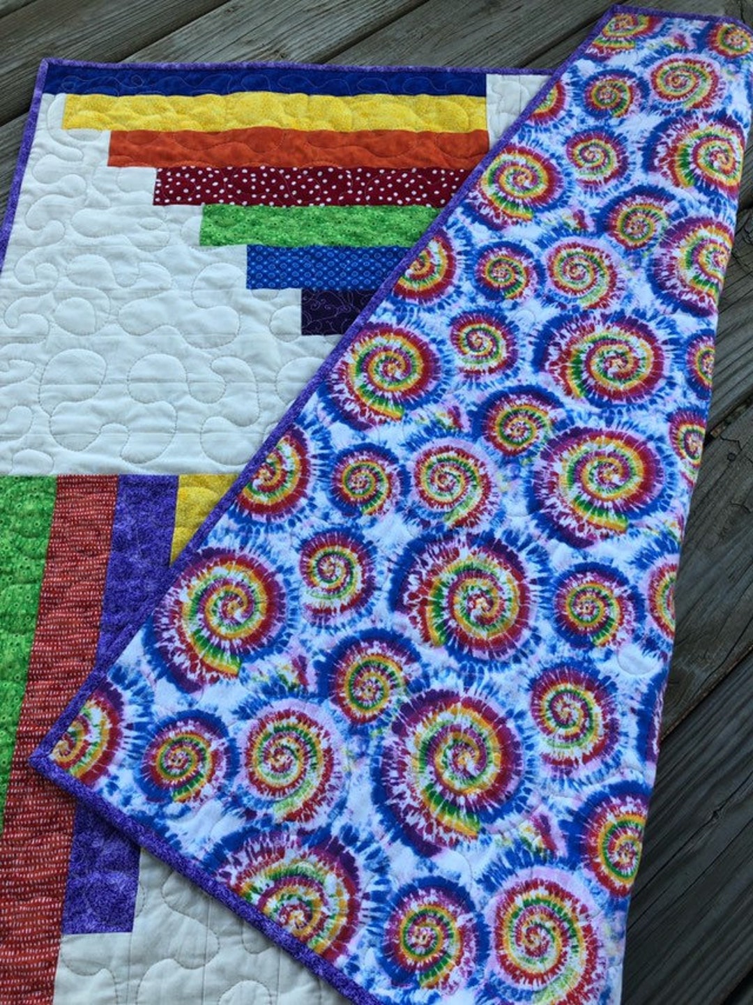 Large Pinwheel Baby Quilt - Etsy Canada