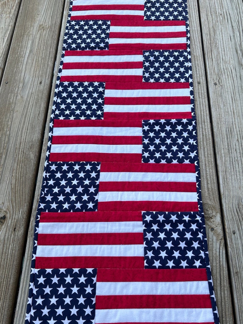 Patriotic Table Runner, Red, White and Blue, 14.5 ” X 38” - Etsy