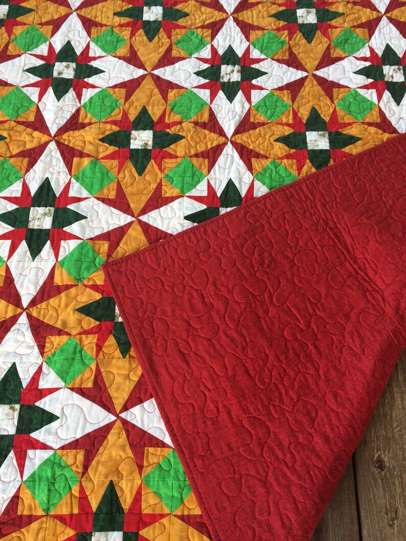 Christmas Star, Throw, Holiday Quilt - Etsy