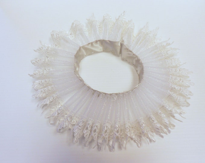 Elizabethan Neck Ruff Sheer White With Lace Mardi Gras - Etsy