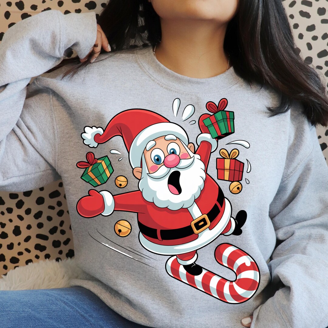Funny Clumsy Santa Christmas PNG | Santa Slipping Cartoon Clipart ...