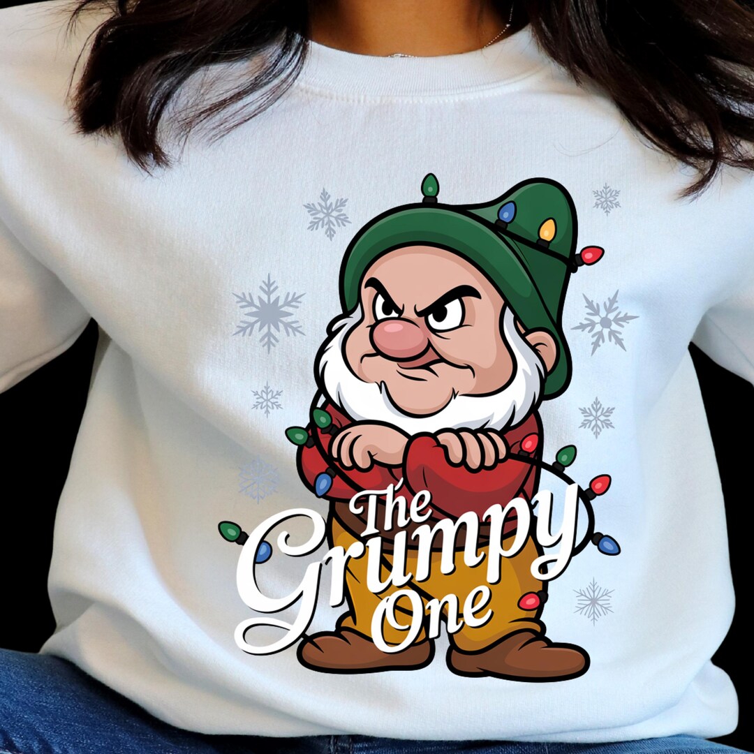 Festive Cartoon Illustration of Grumpy With Christmas Light and ...