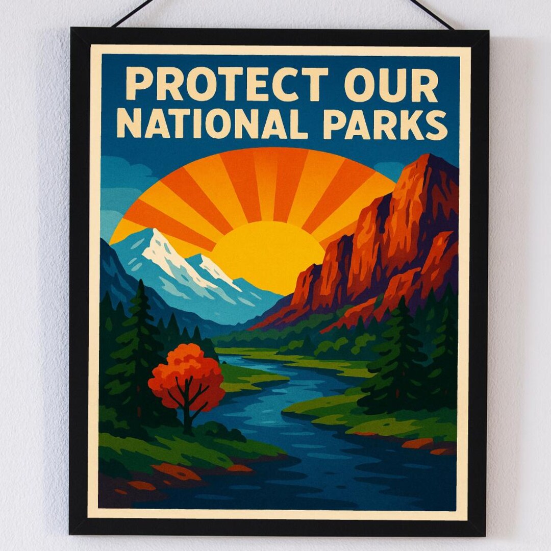 Protect Our National Parks Poster | Vintage Nature Wall Art | Eco ...