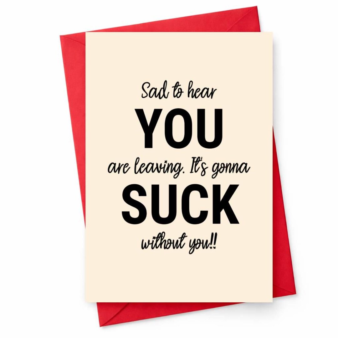 Funny Goodbye Card, Coworker Leaving Card, Farewell Card for Work ...