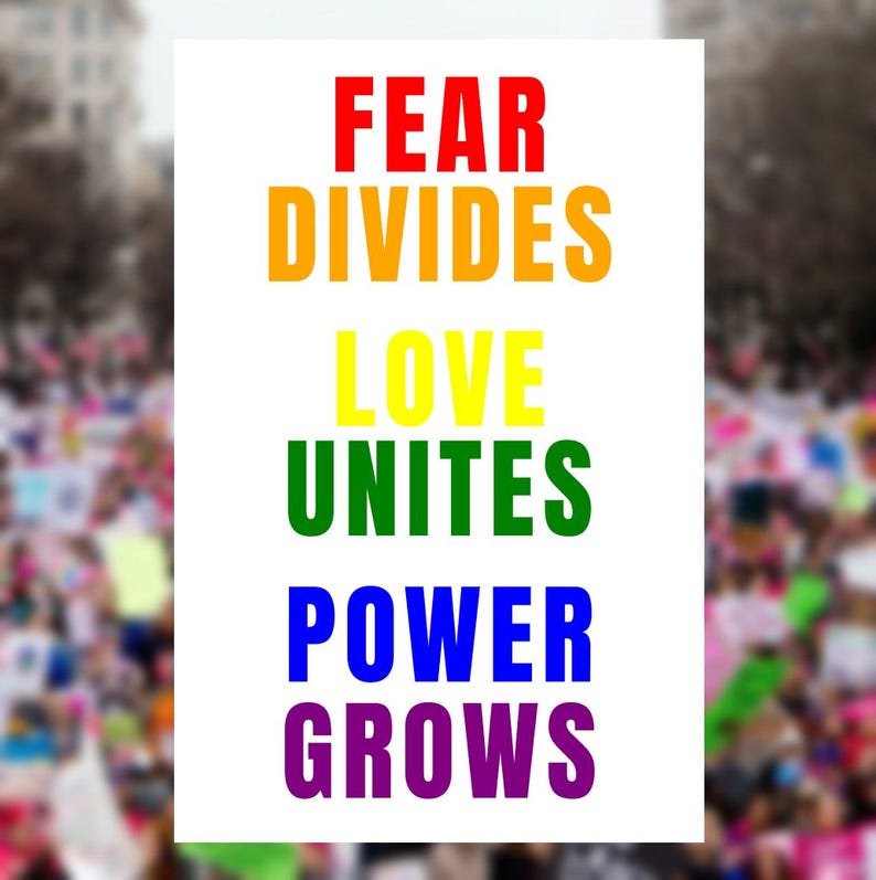 Unity Rally March Sign, LGBTQ Protest Poster, Equality Protest Sign ...