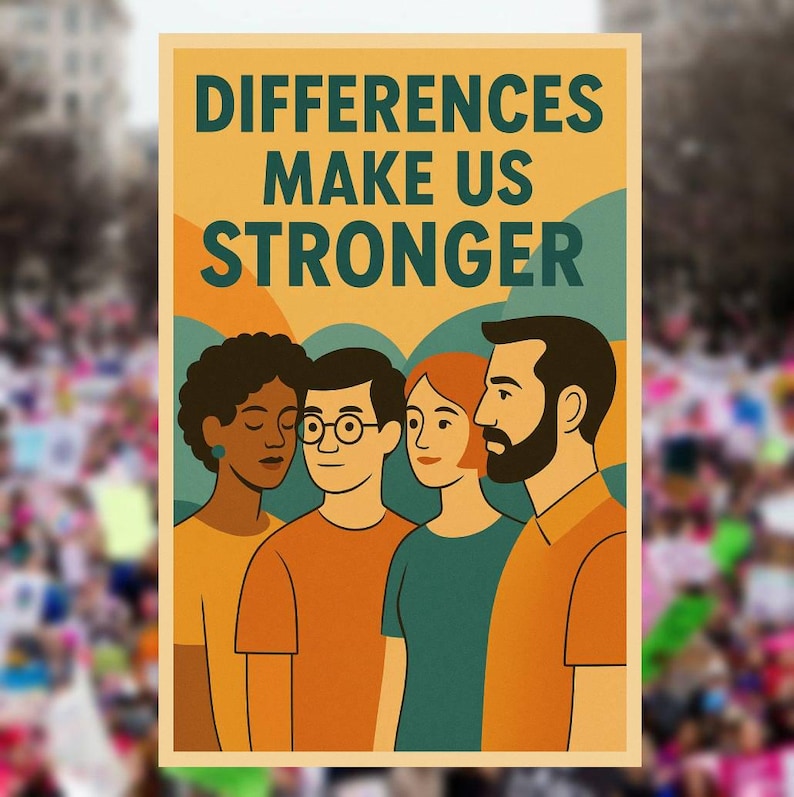 Differences Make Us Stronger Protest Poster, Diversity Rally Sign ...