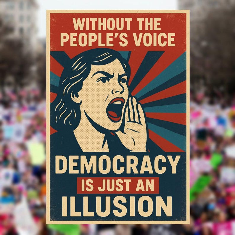 Pop Art Protest Rally March Sign, Fight Fascism Protest Poster, Stand ...