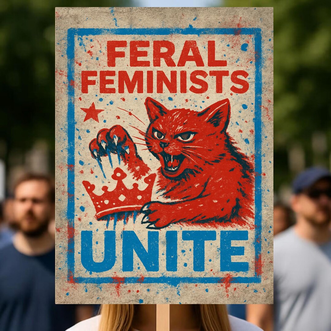 Feral Feminists Unite Protest Sign, Feminism Sign, Feminist Wall Print ...