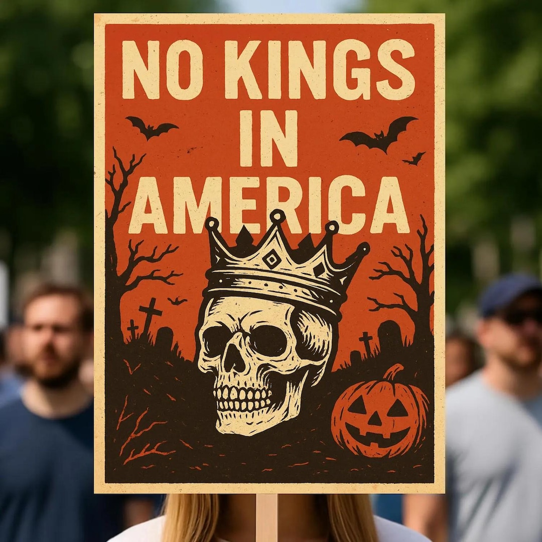 No Kings in America Protest Sign DIY, Do-it-yourself No Kings Rally ...
