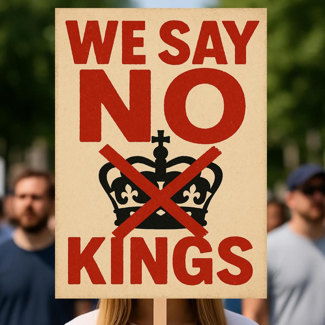 We Say No Kings Protest Poster, Rally Sign, Anti-trump, Fight Fascism ...