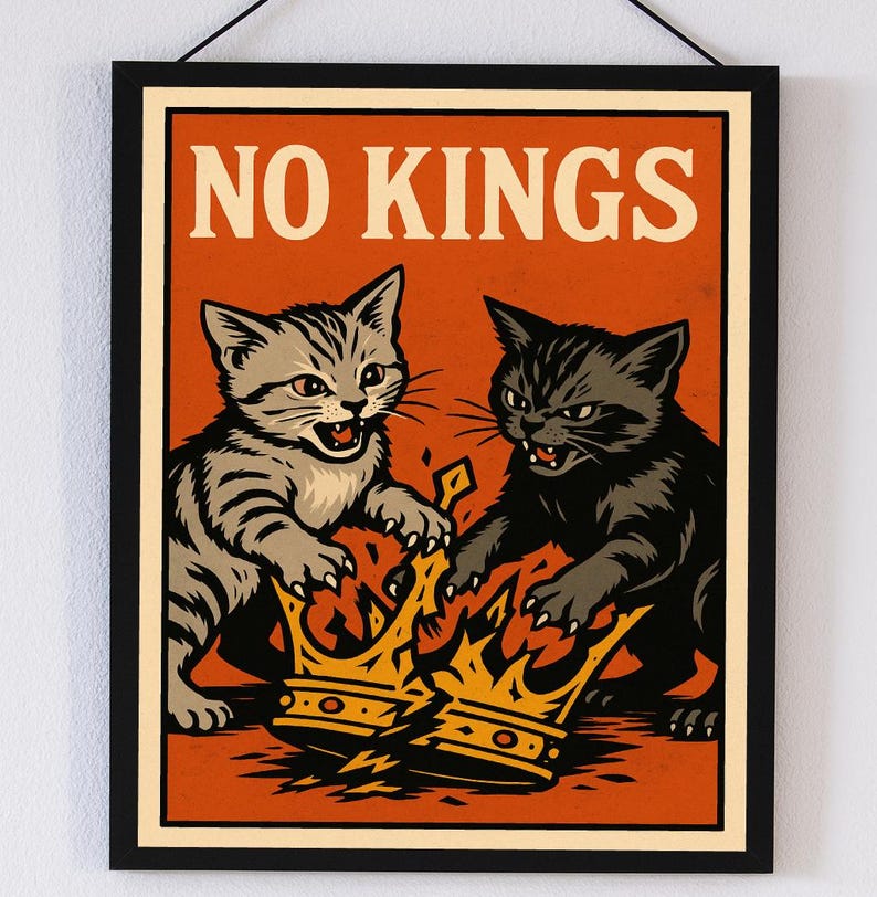 No Kings Protest Poster, Anti-trump Protest Sign, Rally Sign, Political ...