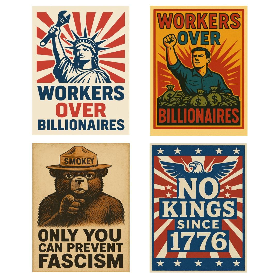 4 Pack Protest Signs, No Kings Protest Sign, Anti Fascism Protest Sign ...