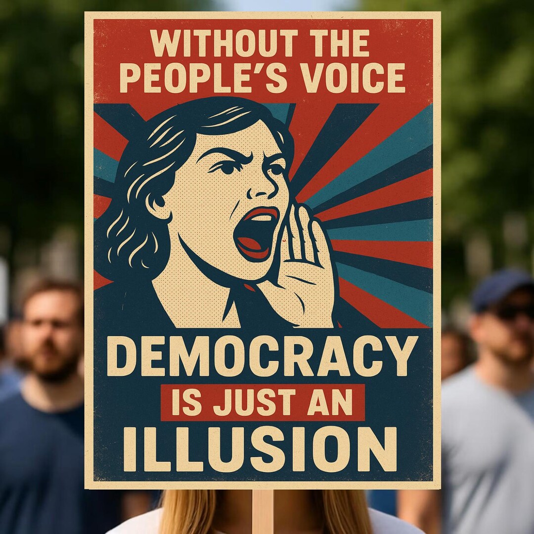 Pop Art Protest Rally March Sign, Fight Fascism Protest Poster, Stand ...