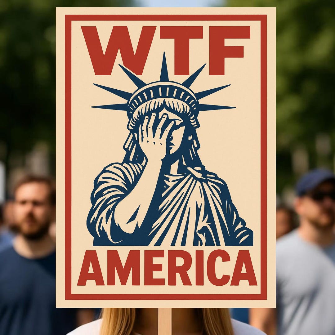 WTF America Protest Sign, Anti Trump Rally Poster, Liberty Protest ...