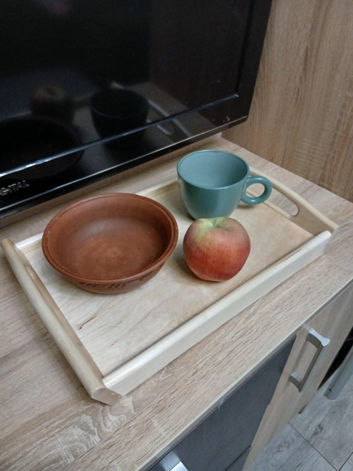 Handmade Wooden Breakfast Tray Table: Folding Bed Desk With Birch ...