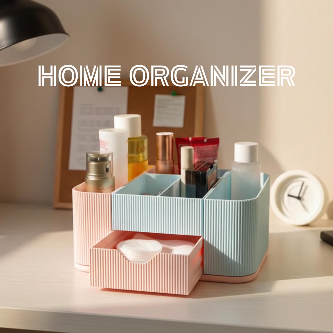 Desk Organizer Tray STL | 3D Printable Makeup Vanity Storage Box ...