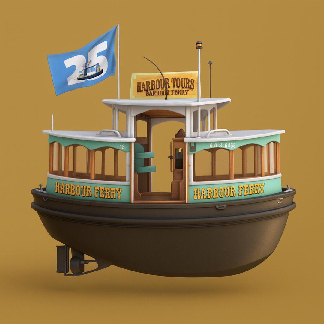 Harbour Ferry Tour Boat STL | 3D Printable Vintage Passenger Vessel ...
