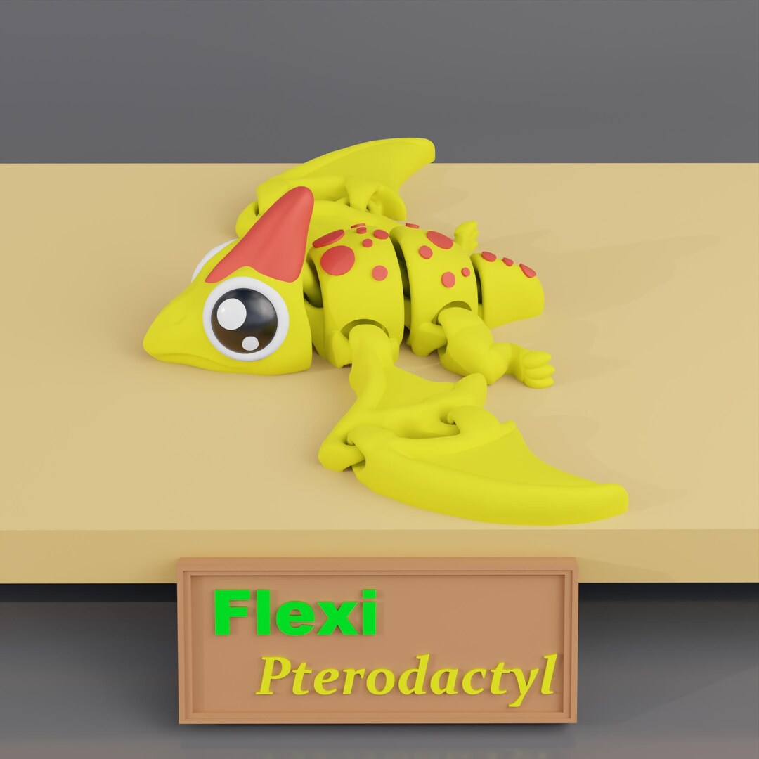 Flexi Pterodactyl STL | Cute Articulated Dinosaur Toy | Print-in-place ...