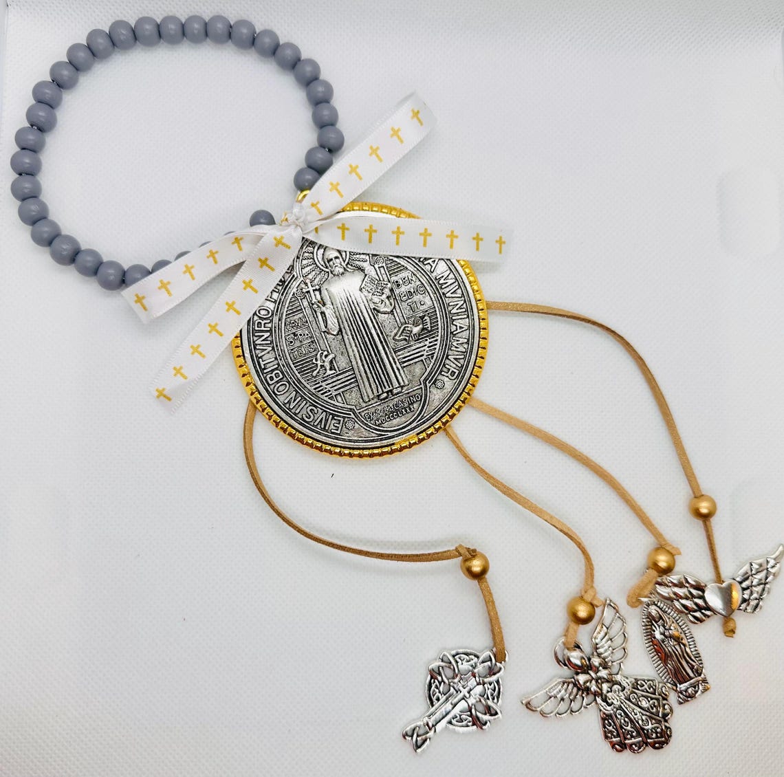 Catholic Home Blessing Door Hanger With St. Benedict Medal, Charms ...