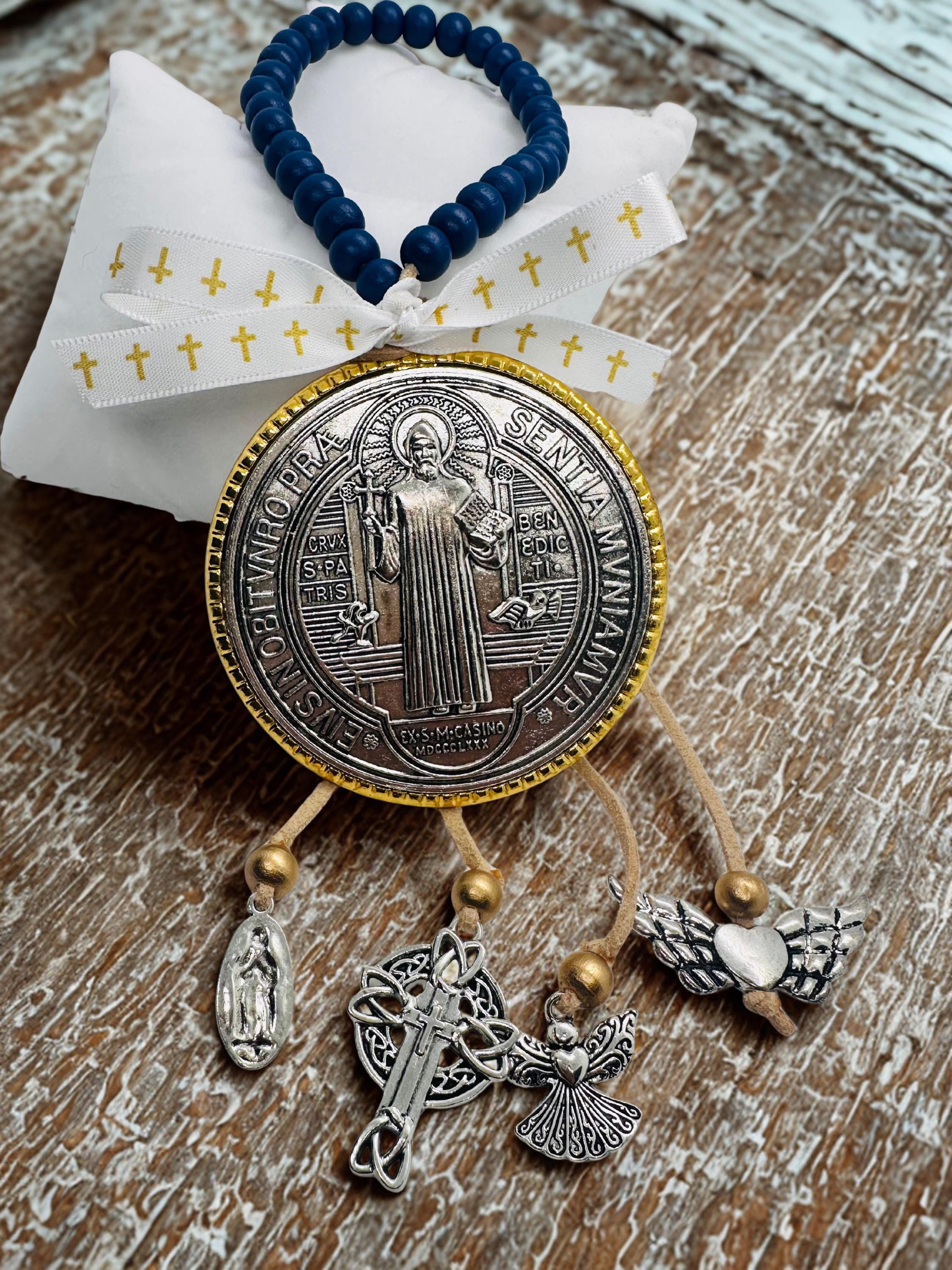 Catholic Home Blessing Door Hanger With St. Benedict Medal, Charms ...