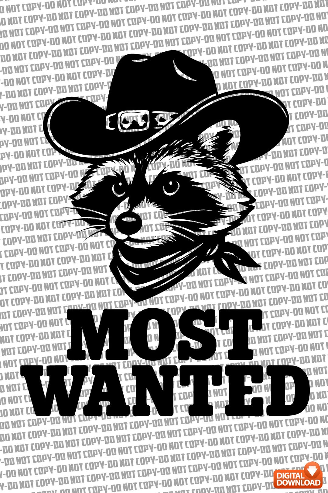 Most Wanted Cowboy Raccoon Western Art - Etsy