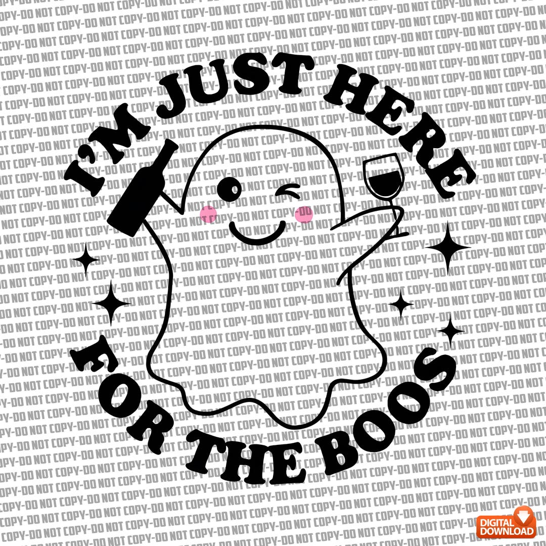 The “i’m Just Here for the Boos” Cute Ghost Halloween Digital Art ...