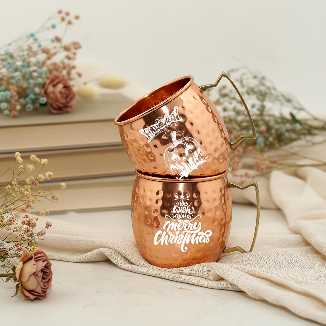 Personalized Moscow Mule Mugs Sets - Hammered Copper Halloween Mug ...