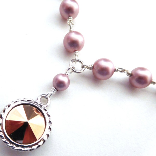Dusty Rose Necklace - Etsy