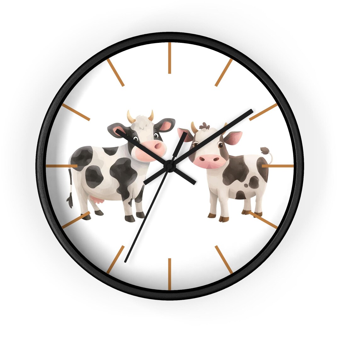 Farm Cows Wall Clock | Rustic Cow Herd Kitchen Clock - Etsy