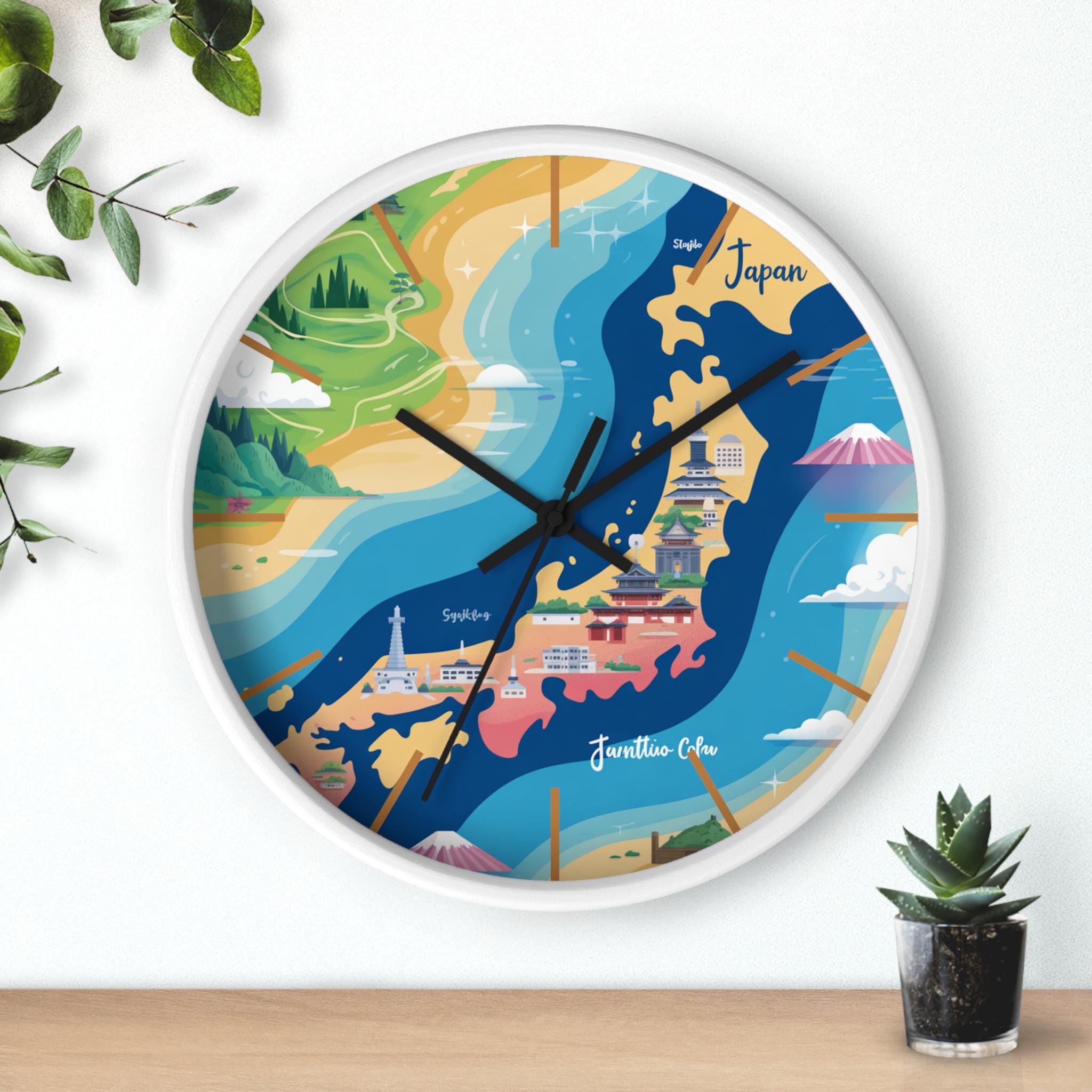 Japan Map Wall Clock – Vibrant Asian Art Decor, Travel Souvenir - Etsy