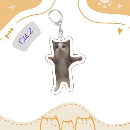 Funny Cat Meme Keychain – Cute Cat Lover Gift, Bag Charm, Lanyard ...