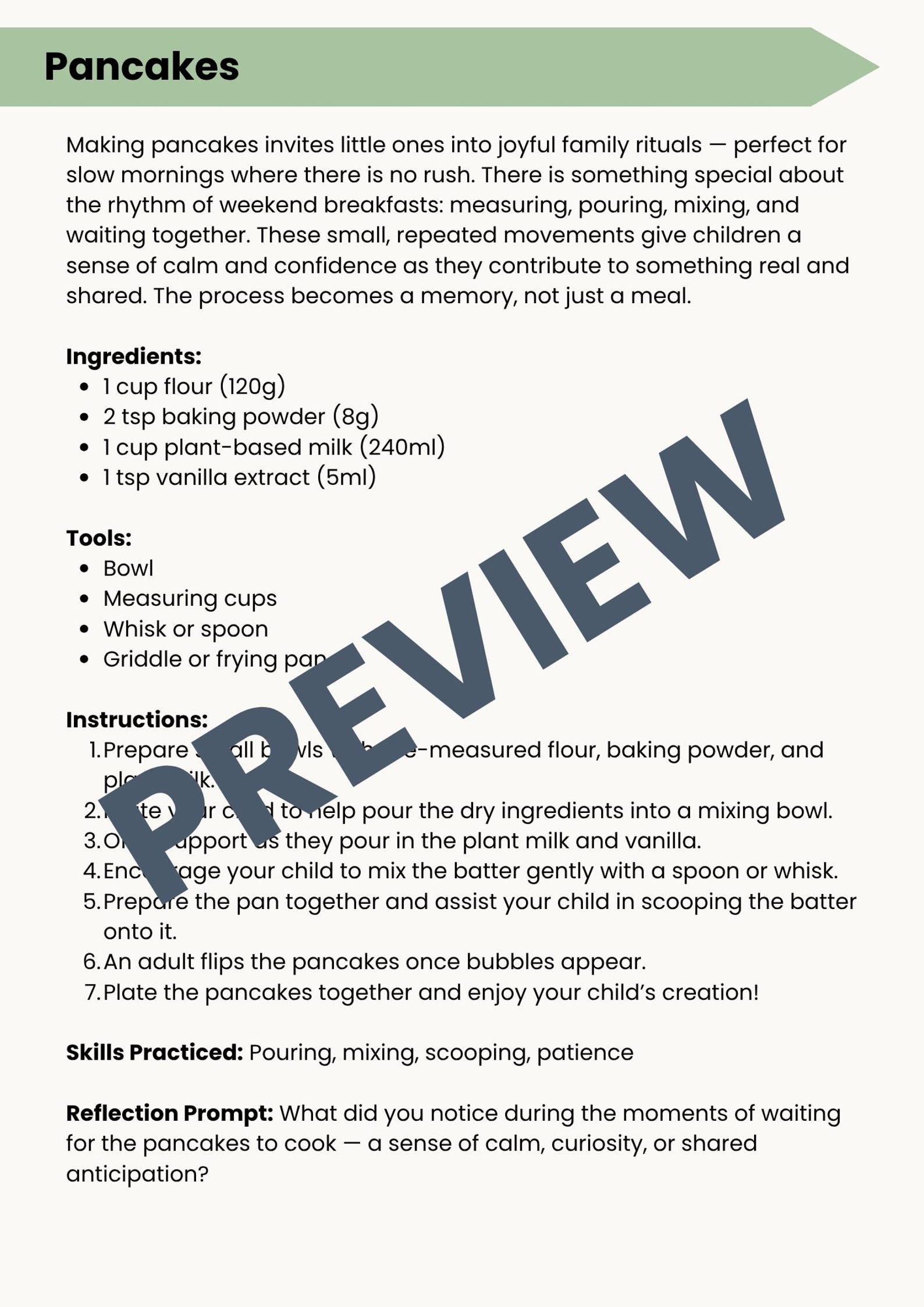 Kinder Chefs Visual Recipes - Breakfasts and Snacks - Etsy