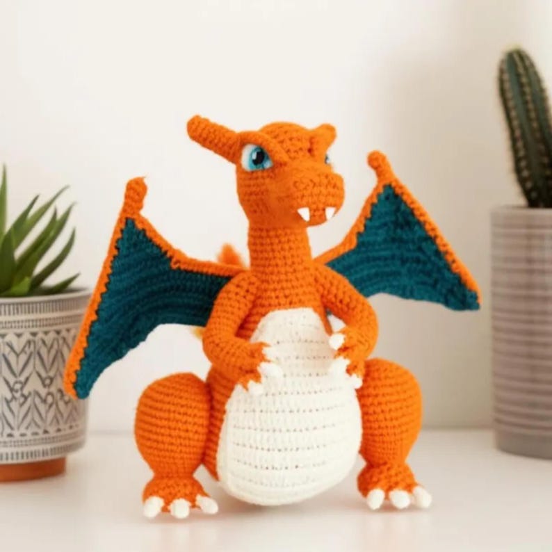 Amigurumi Charizard Crochet Pattern | Crochet Charizard Pattern | Pokemon Crochet Pattern ...