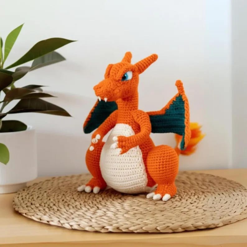 Amigurumi Charizard Crochet Pattern | Crochet Charizard Pattern | Pokemon Crochet Pattern ...