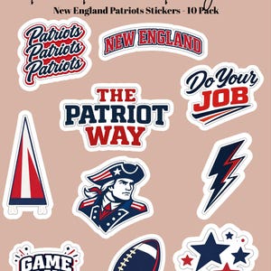 New England Patriots Sticker Pack | Football Fan Stickers | Game Day ...