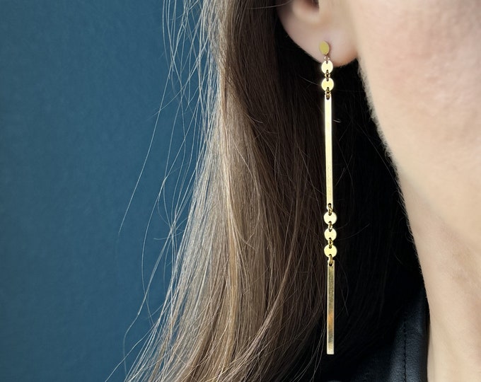 Long Dangle Earrings, Long Drop Gold Filled Earrings, Extra Long Gold ...