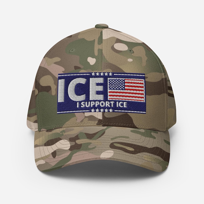 I Support ICE American Flag Structured Twill Cap - Etsy